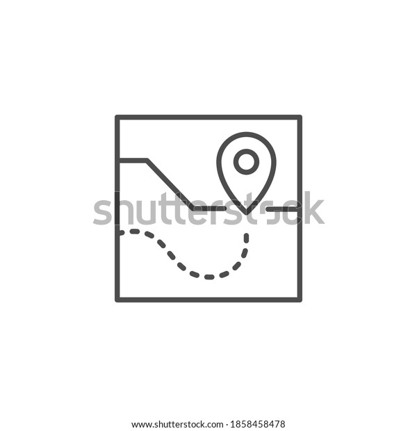 Route Scheme Line Outline Icon Stock Vector (Royalty Free) 1858458478 ...