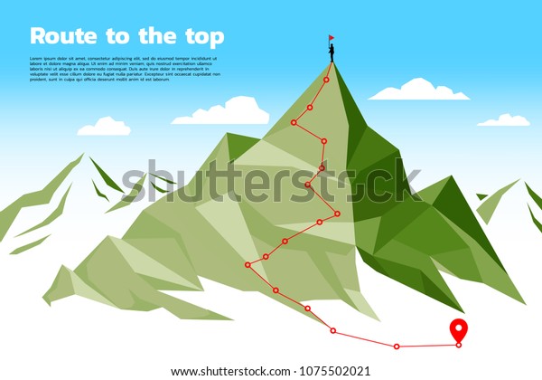 Route Top Mountain Concept Goal Mission Stock Vector (Royalty Free ...