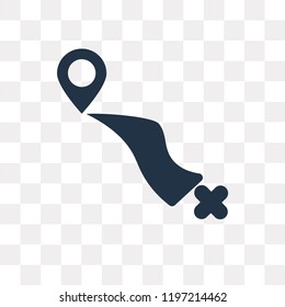 Route Vector Icon Isolated On Transparent Stock Vector (Royalty Free ...