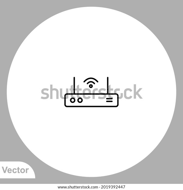 Router Icon Sign Vectorsymbol Logo Illustration Stock Vector (Royalty ...