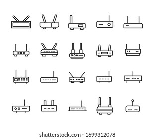 Router Line Icons Set Stroke Vector Stock Vector (Royalty Free ...
