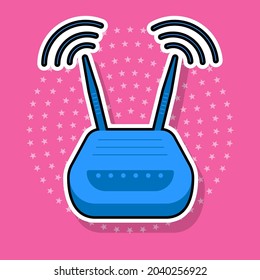 Router Sticker Shadow Vector Illustration Stock Vector (Royalty Free ...