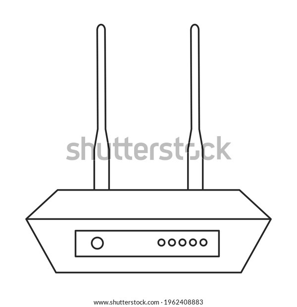 Router Wifi Vector Outline Icon Vector Stock Vector (Royalty Free ...