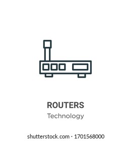 Routers Outline Vector Icon Thin Line Stock Vector (Royalty Free ...