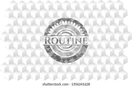Routine Grey Emblem Geometric Cube White Stock Vector (Royalty Free ...