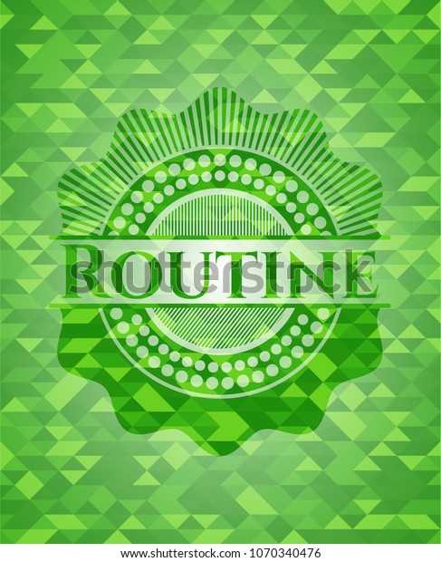 Routine Realistic Green Emblem Mosaic Background Stock Vector (Royalty ...