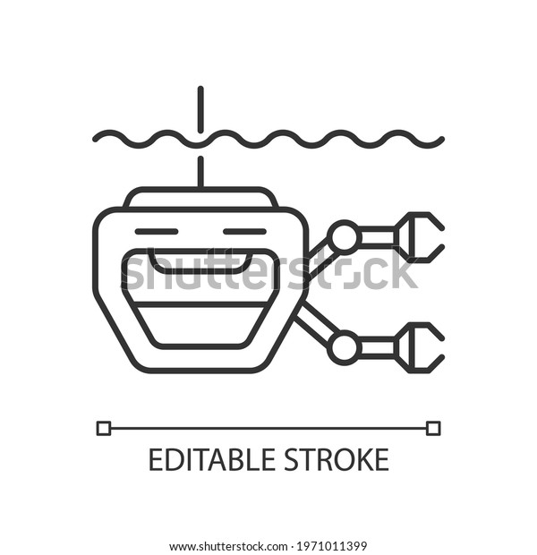 Rov Linear Icon Remotely Operated Underwater: vector de stock (libre de ...