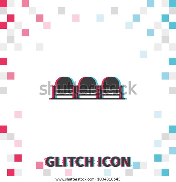 Row Chairs Glitch Effect Vector Icon Stock Vector (Royalty Free ...