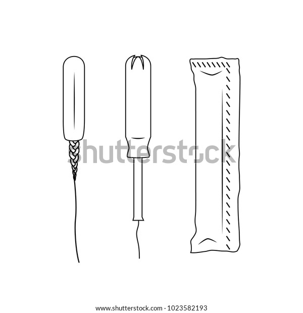 Row Tampons New Tampon Tampon Applicator Stock Vector (Royalty Free ...