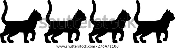 Row Walking Cats Stock Vector (Royalty Free) 276471188