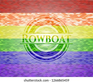 Rowboat Emblem On Mosaic Background Colors Stock Vector (Royalty Free ...