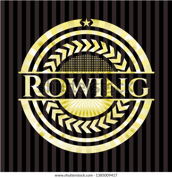 Rowing Gold Shiny Badge Vector Illustration: vector de stock (libre de ...