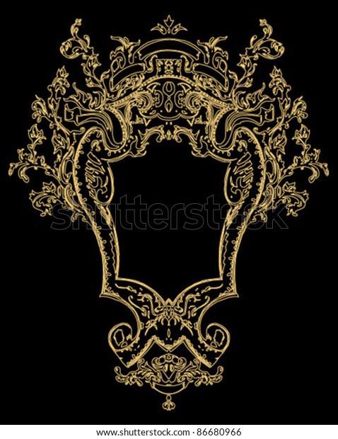 Royal Antique Frame Hand Drawn Rough Stock Vector (Royalty Free) 86680966