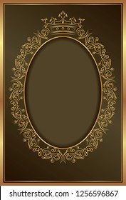 Royal Background Golden Frame Stock Vector (Royalty Free) 1256596867 ...