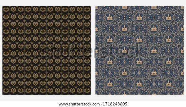 Royal Backgrounds Decorative Wallpaper Seamless Pattern Stock Vector ...
