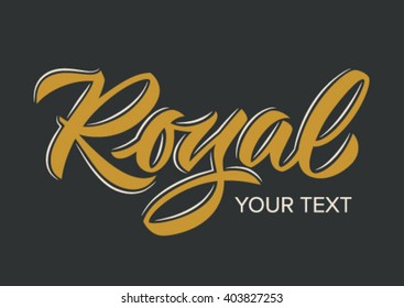 Royal Calligraphy Handwritten Text Dark Background Stock Vector ...