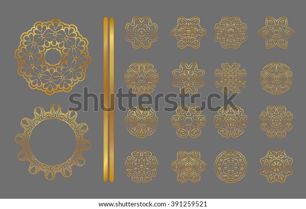Royal Circle Design Elements Golden Texture Stock Vector (Royalty Free ...