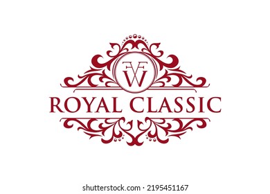 Royal Classic Border Logo Design Filigree Stock Vector (Royalty Free ...