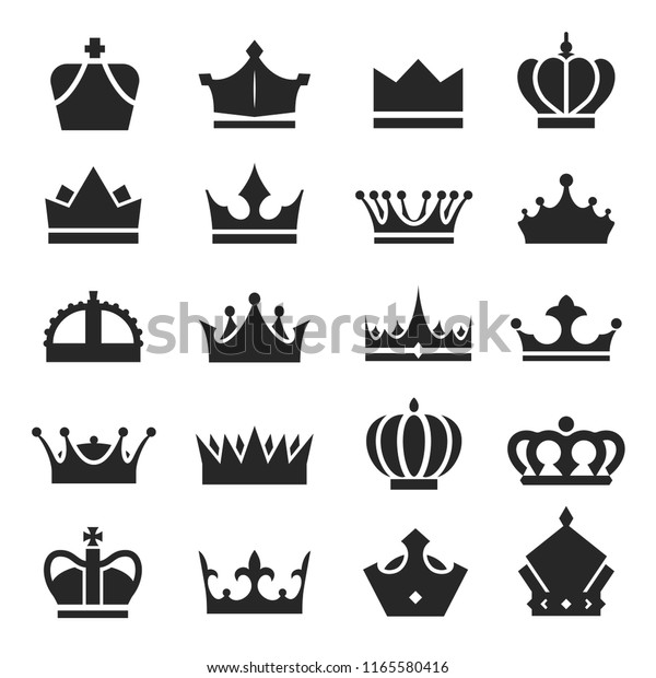 Royal Crown Icon Set Reward Victory Stock Vector (Royalty Free) 1165580416