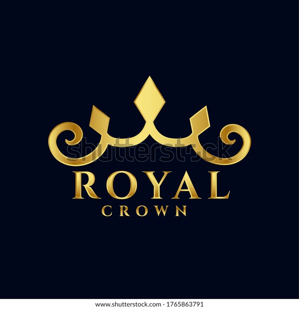 Royal Crown Logo Concept Premium Icon Stock Vector (Royalty Free ...