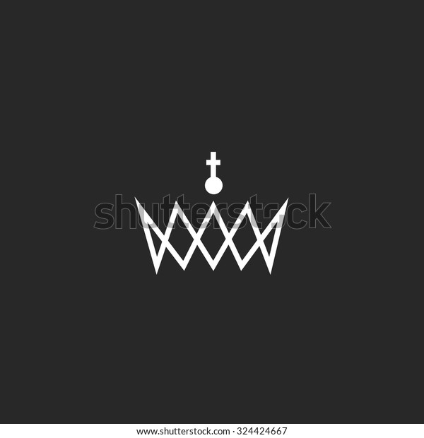 Royal Crown Monogram Logo Black White Stock Vector (Royalty Free ...