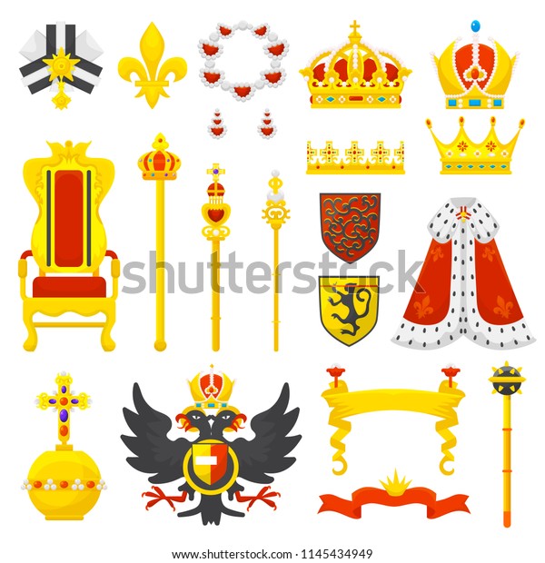 Royal Crown Vector Royalty Emblem Golden Stock Vector (Royalty Free ...