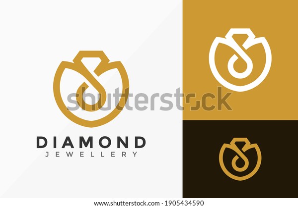 Royal Diamond Gemstone Logo Design Minimalist Stock Vector (Royalty ...
