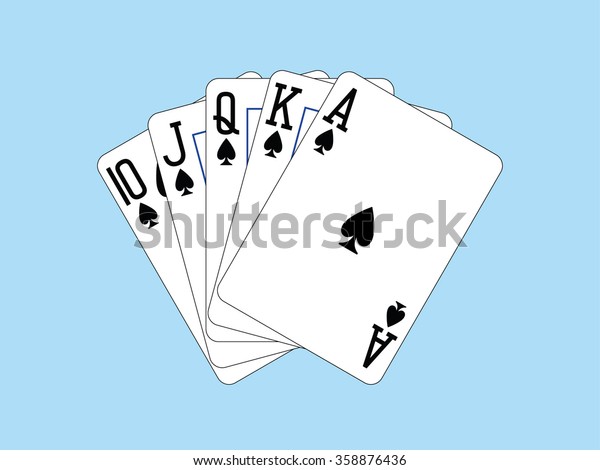 Royal Flush Spades Vector Illustration Stock Vector (Royalty Free ...