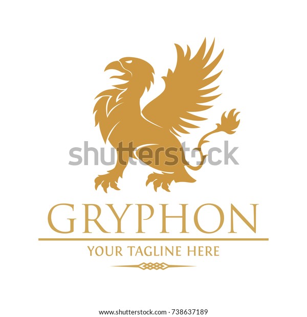 Royal Gold Gryphon Logo Vector Logo Stock Vector (Royalty Free) 738637189