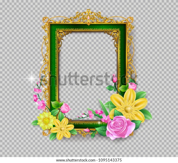 Royal Gold Invitation Frame Flower Borders Stock Vector (Royalty Free ...