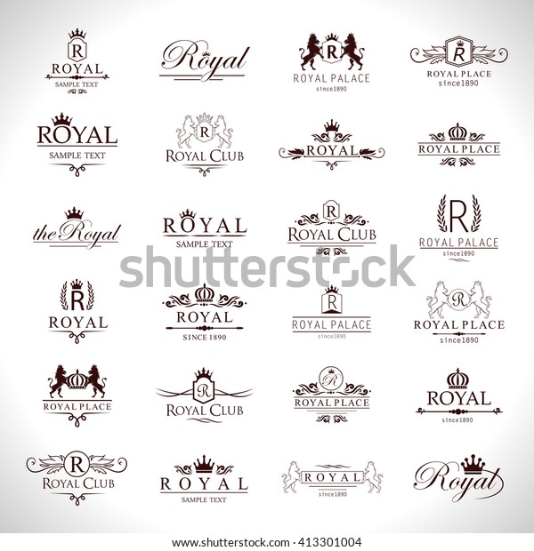 Royal Icons Setisolated On Gray Backgroundvector: vetor stock (livre de ...