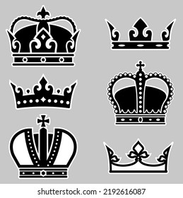 Royal King Medieval Crowns Vector Illustrations Stock Vector (Royalty ...