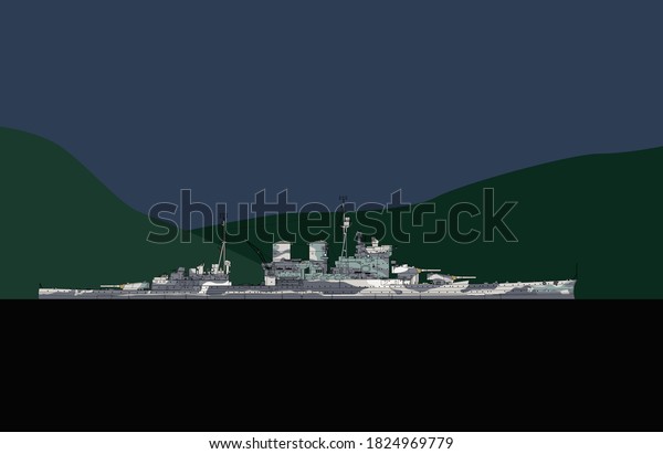 Royal Navy Battlecruiser Second World War Stock Vector (Royalty Free ...