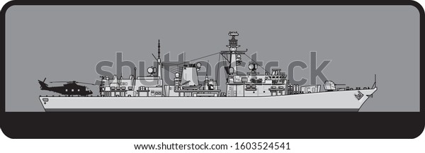 Royal Navy Type 23 Dukeclass Frigate Stock Vector (Royalty Free) 1603524541