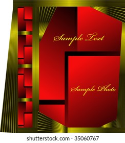 Royal Satin Red Golden Framework Allpurpose Stock Vector (Royalty Free ...