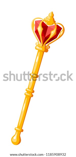 Royal Scepter On White Background Symbol Stock Vector (Royalty Free ...