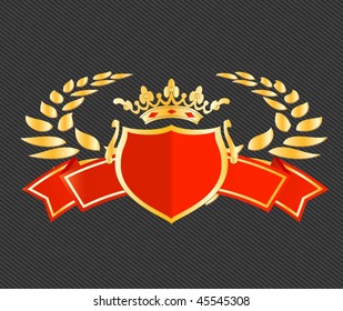 Royal Shield Ribbons Laurels Stock Vector (Royalty Free) 45545314