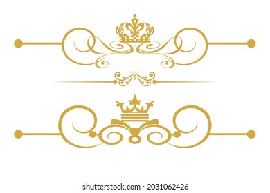 Royal Style Design Elements Gold Isolated Stock Vector (Royalty Free ...