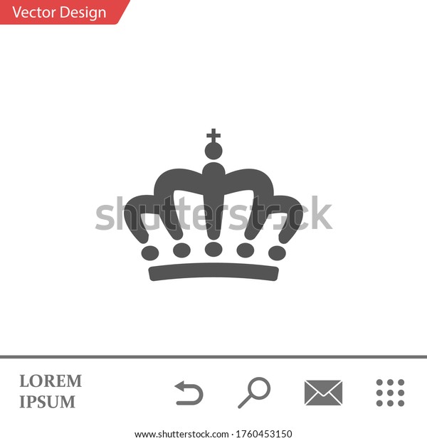 Royal Symbol Icon Crown Icon Vector Stock Vector (Royalty Free) 1760453150