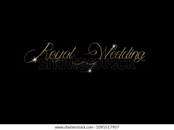 Royal Wedding Gold Lettering Vector Isolated Stock Vector (Royalty Free ...