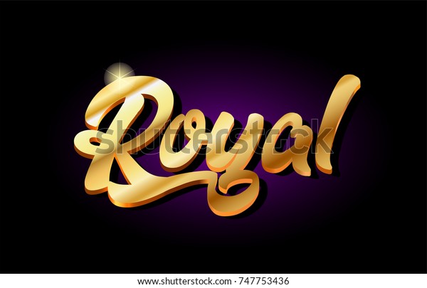 Royal Word Text Logo Gold Golden: vector de stock (libre de regalías ...
