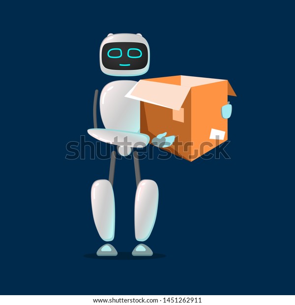 Rpa Robot Working Cute Robot Helps Stock Vector (Royalty Free ...