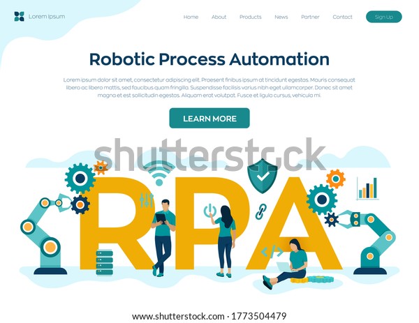 Rpa Robotic Process Automation Innovation Technology Stock Vector ...