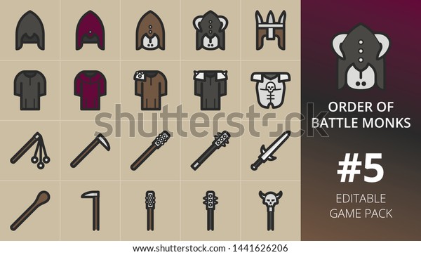 Rpg Game Icons Set Set Weapons Stock Vector (Royalty Free) 1441626206 ...