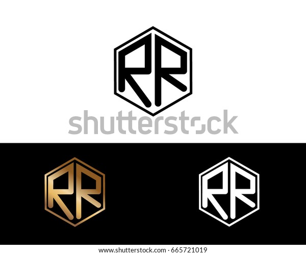 Rr Letters Linked Hexagon Shape Logo Stock Vector (Royalty Free ...