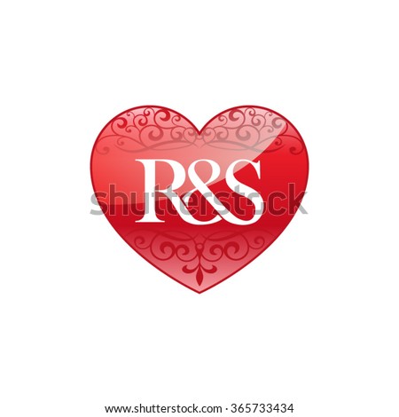 RS Initial Letter Logo Ornament Heart Stock Vector (Royalty Free ...