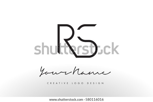 Rs Letters Logo Design Slim Simple Stock Vector (Royalty Free) 580116016