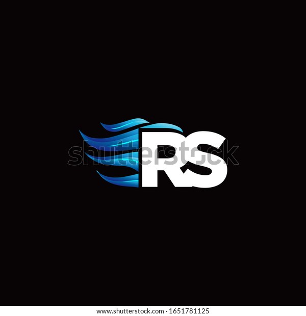 Rs Monogram Logo Blue Fire Style Stock Vector (Royalty Free) 1651781125 ...