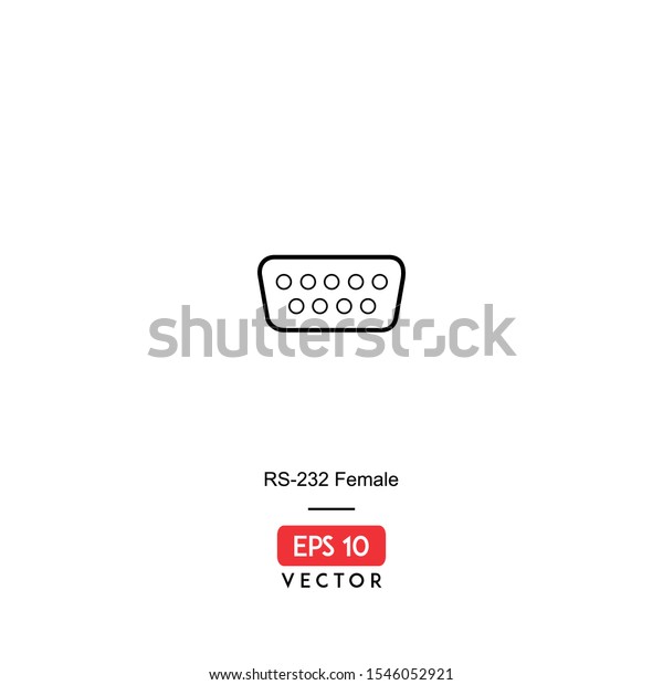 Rs232 Female Icon Computer Hardware Isolated: เวกเตอร์สต็อก (ปลอดค่า ...