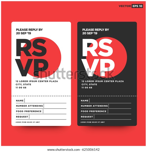 RSVP Card UI Design with Name Venue and Food Preference Details